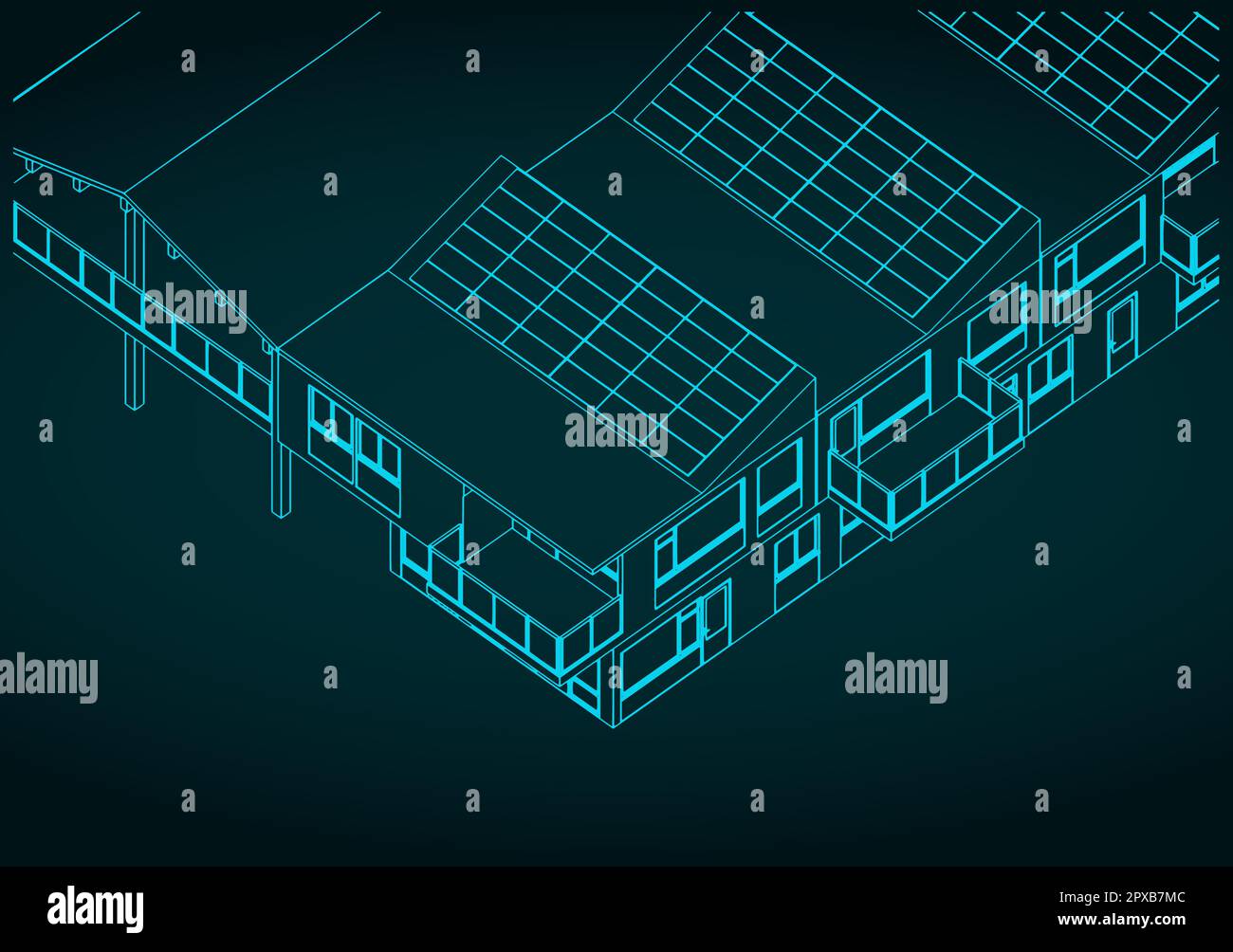 Stylized vector illustrations of isometric blueprint of energy ...
