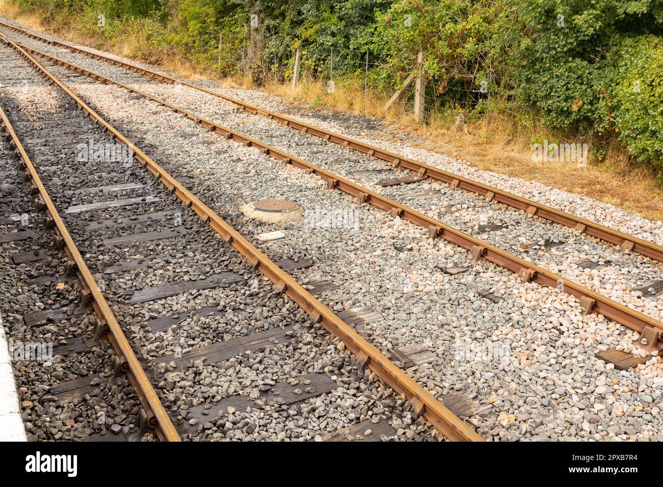 railway tracks in a rural scene with nice afternoon light Stock Photo ...