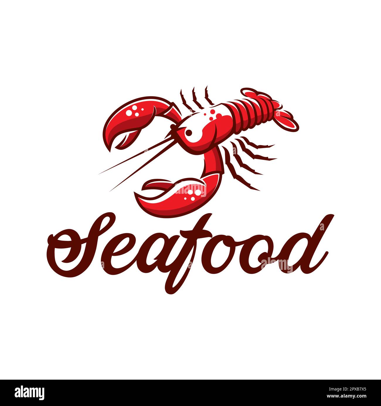 Lobster seafood icon, fish and sea food restaurant menu sign, vector ...