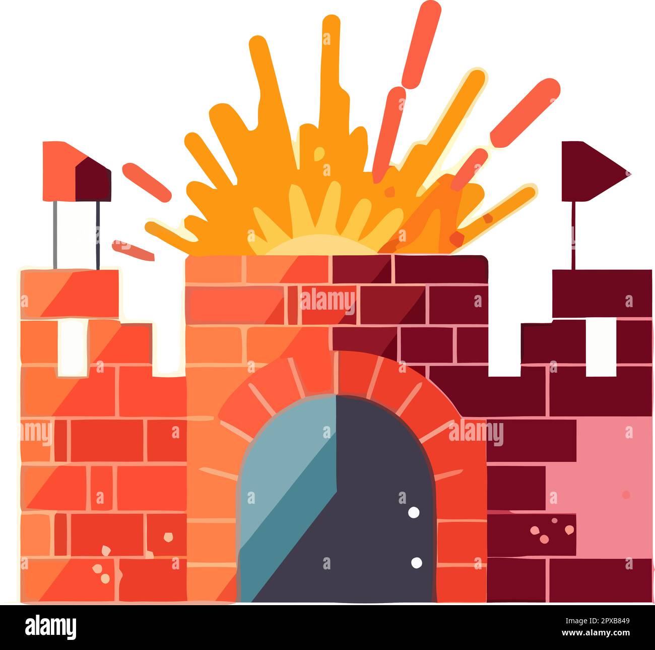 old medieval castle in fire Stock Vector Image & Art - Alamy