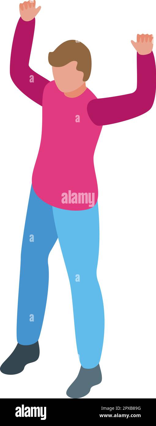 Happy gesture icon isometric vector. Man character. Person smile Stock ...