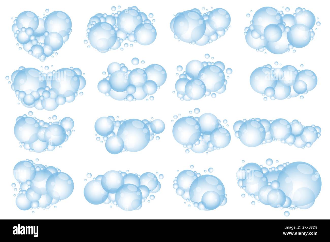 Soap foam bubbles. Cartoon bath suds of shampoo. Vector illustration ...