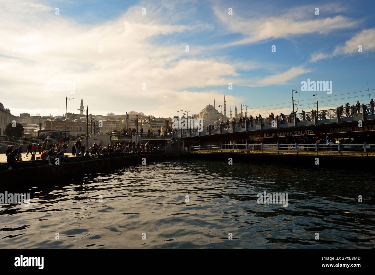 Galata Bridge and Eminonu ferry port, one of the most visited places in ...