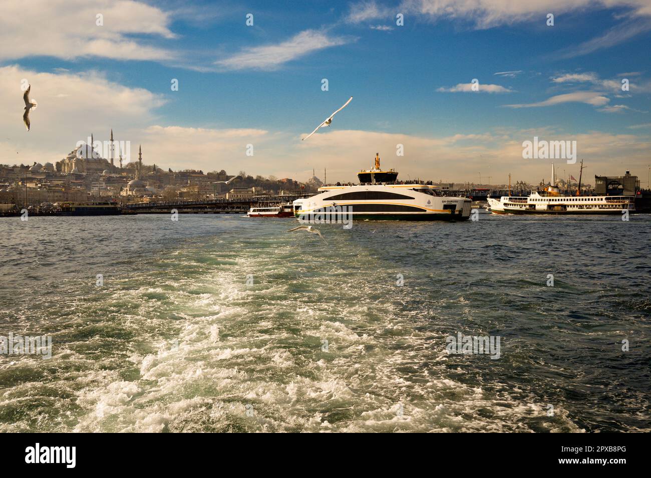 Galata Bridge and Eminonu ferry port, one of the most visited places in ...
