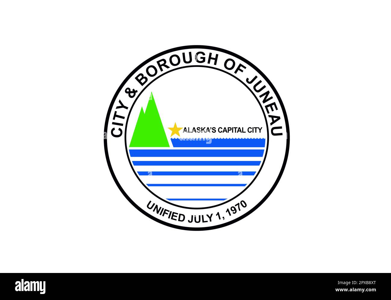 Coat of arms of American city Juneau. Coat of arms of U.S. state of ...