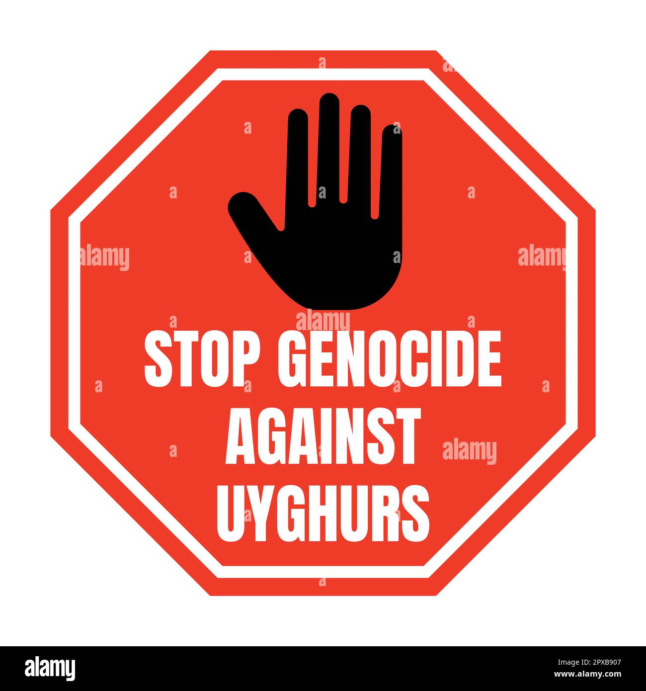 Stop genocide against Uyghur symbol icon Stock Photo - Alamy