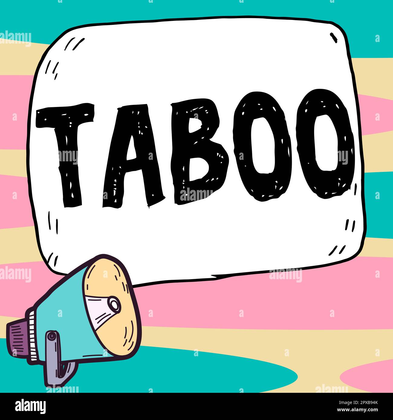 Conceptual caption Taboo, Business concept a social or religious custom ...