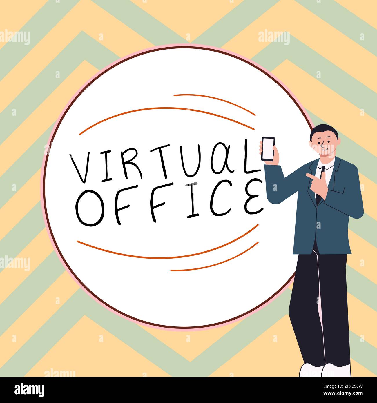 Conceptual display Virtual Office, Concept meaning Mobile work ...