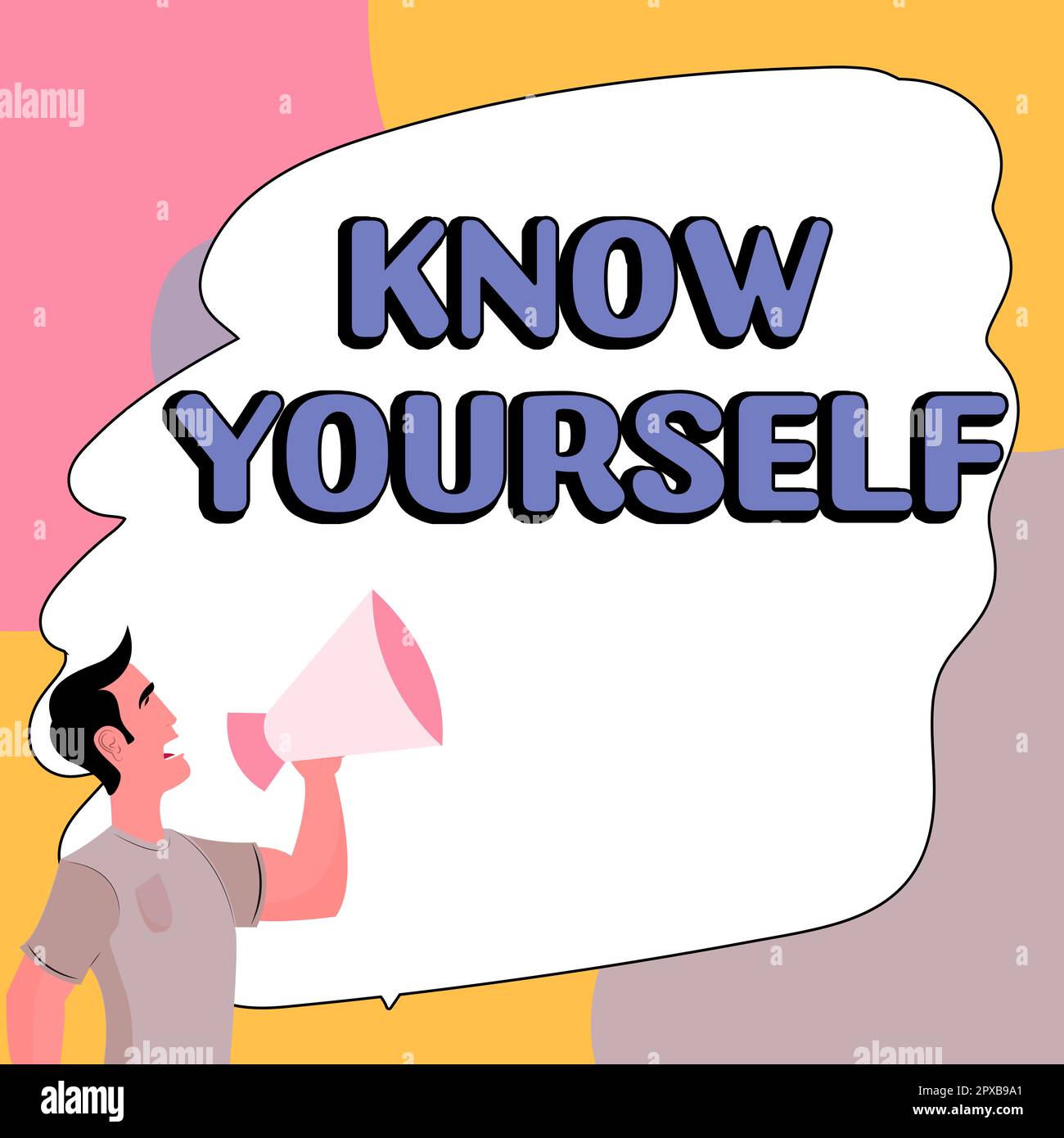 Hand writing sign Know Yourself, Concept meaning Find You Understanding ...