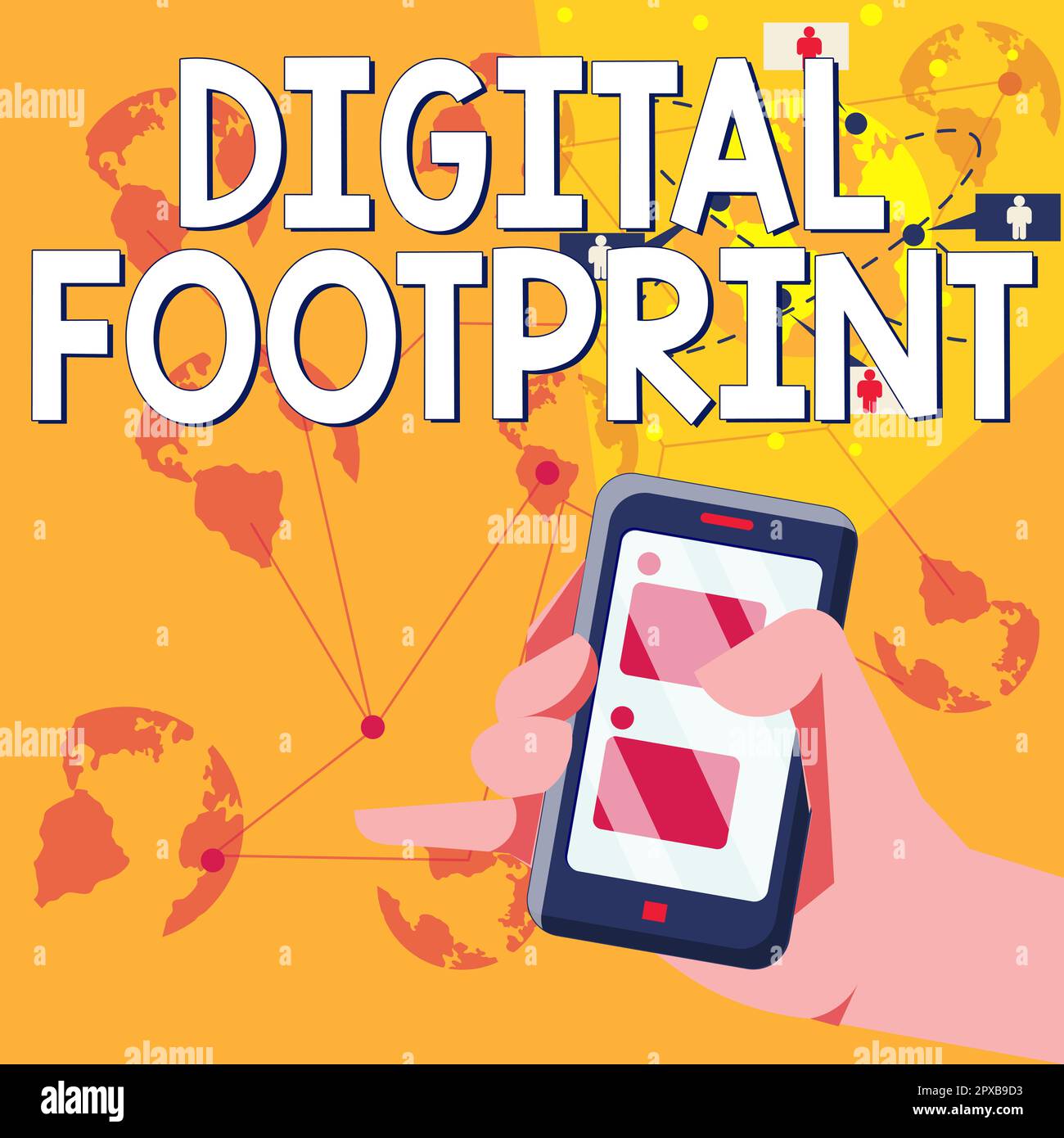 Hand writing sign Digital Footprint, Business overview uses digital ...