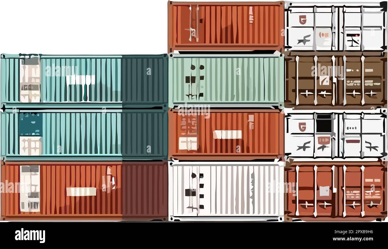 Container ship carrying cargo containers for trading Stock Vector Image ...