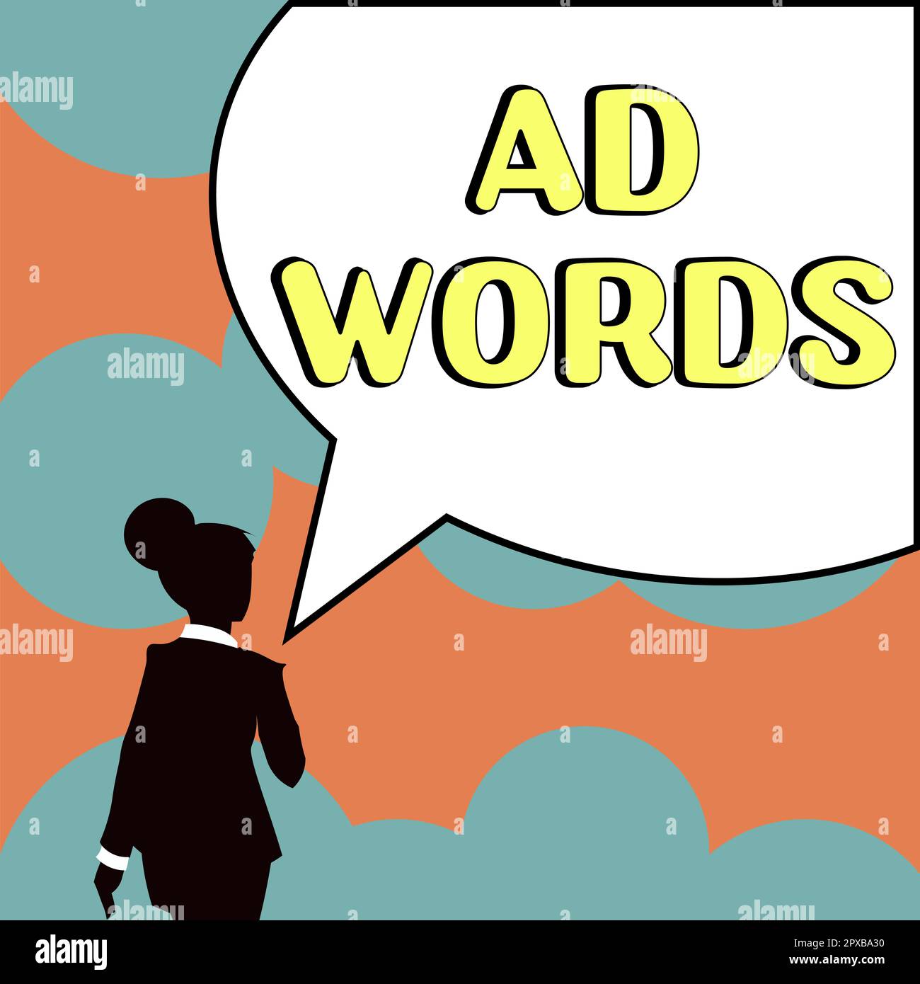 Sign displaying Ad Words, Concept meaning oversee and control the ...