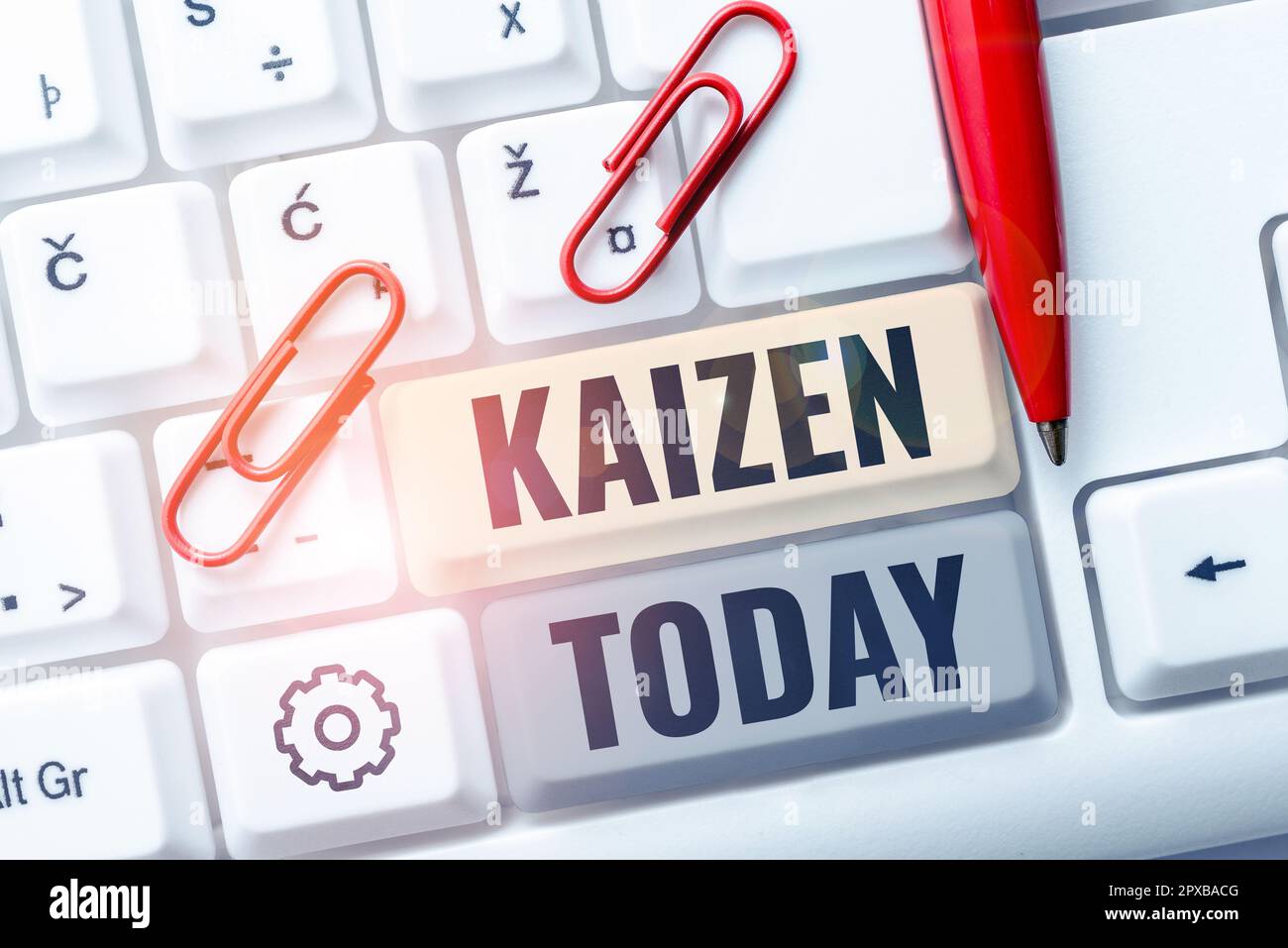 Conceptual display Kaizen, Word for a Japanese business philosophy of ...