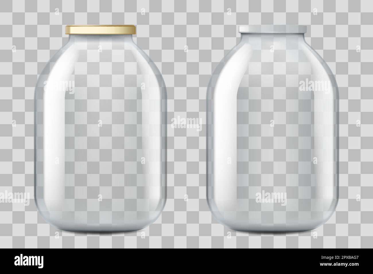 Empty three-liter glass jar. Isolated on transparent background. 3d ...