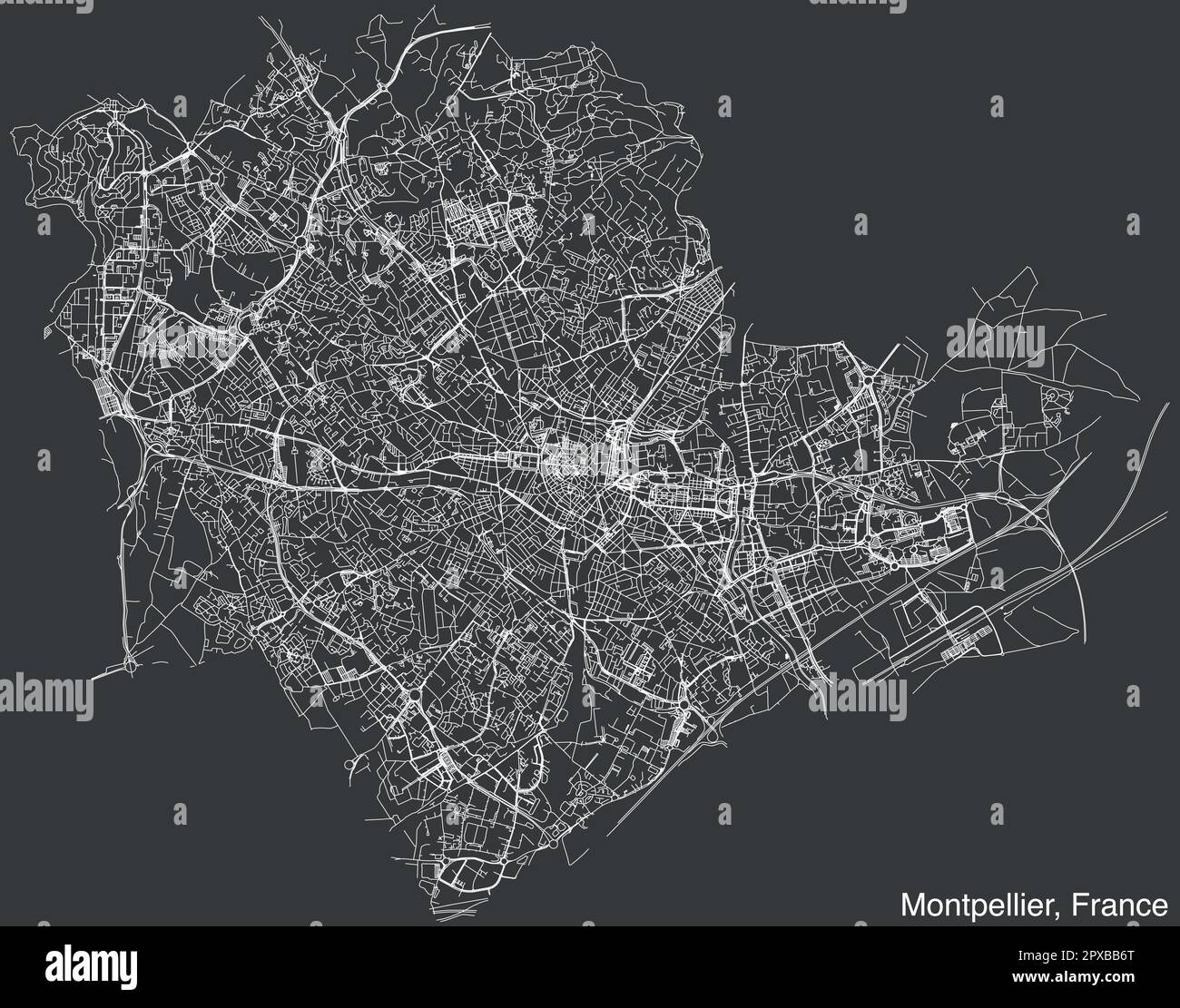Street roads map of MONTPELLIER, FRANCE Stock Vector Image & Art - Alamy