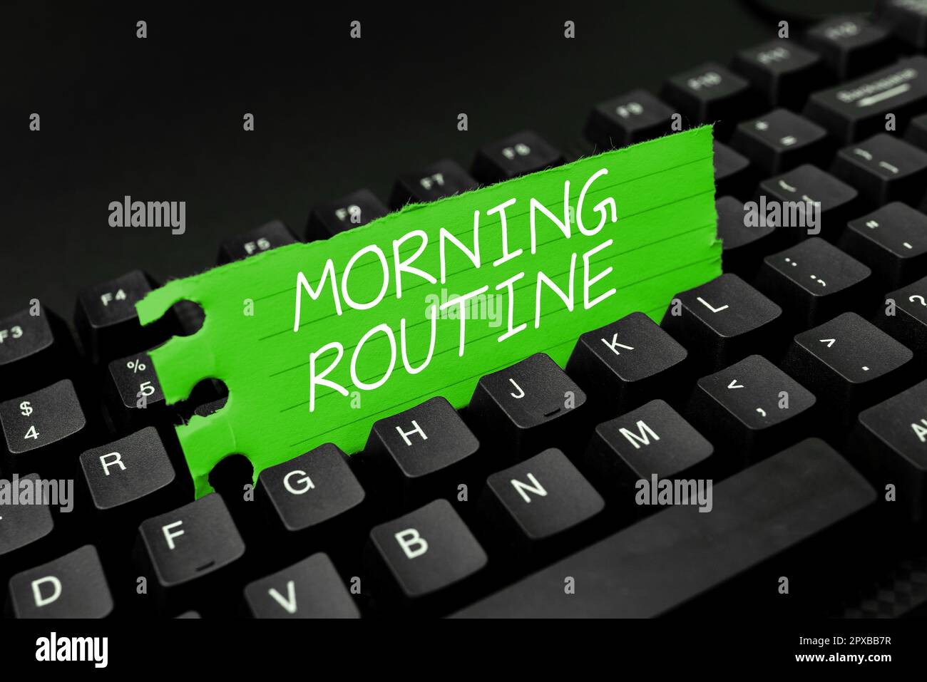 Sign displaying Morning Routine, Business showcase initiation of ...