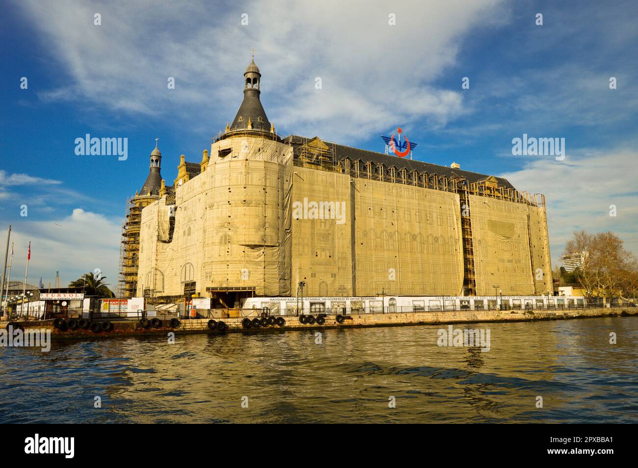 Central station building of Istanbul, Haydarpasa Train Station restoration work continues ...