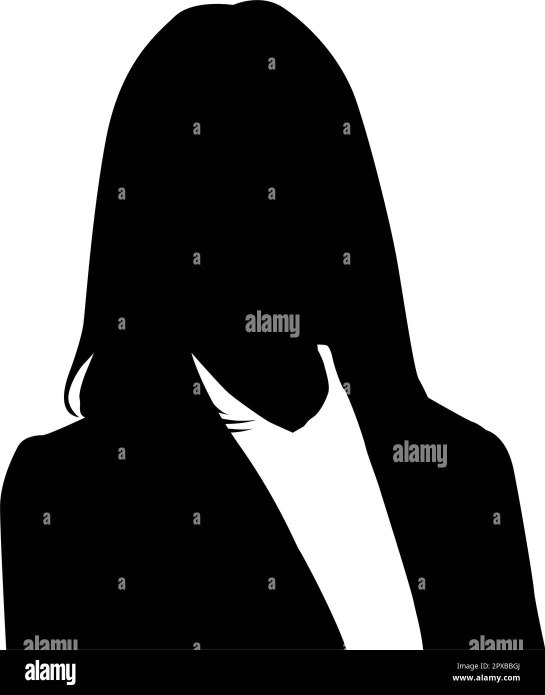 Silhouette vector icon of the upper body of several business woman ...