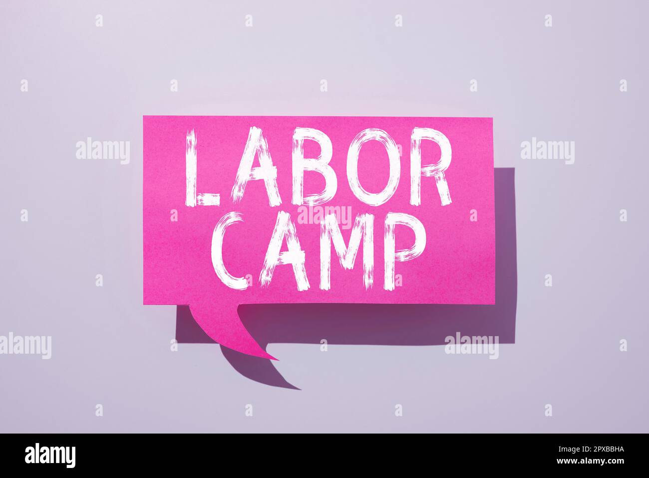 Text caption presenting Labor Camp, Word for a penal colony where ... Text caption presenting Labor Camp, Word for a penal colony where ...
