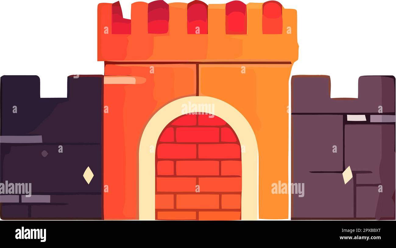 Medieval castle built with ancient brick walls Stock Vector Image & Art ...