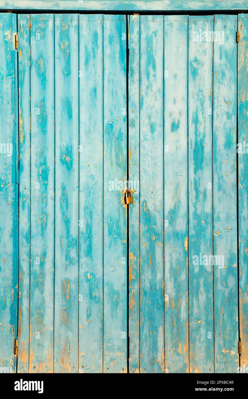 Old blue wooden door texture background, industrial and home desigh ...