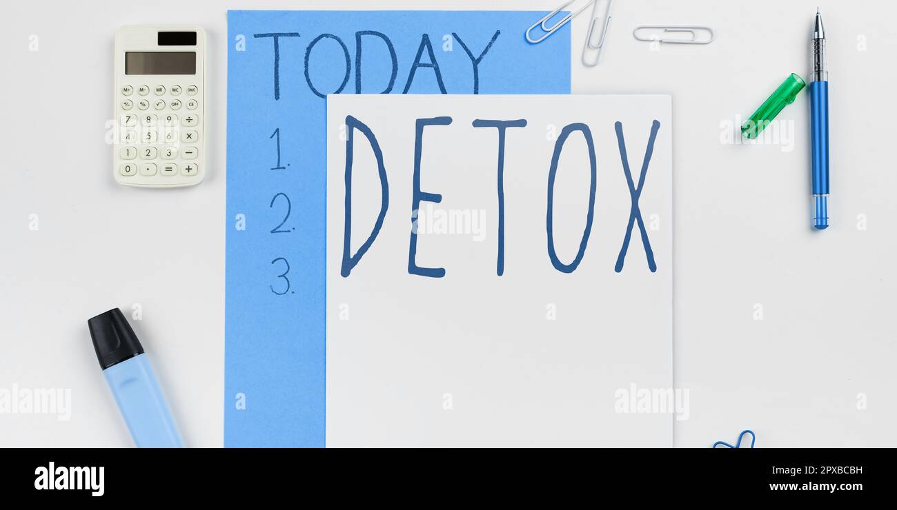 Text sign showing Detox, Concept meaning Moment for Diet Nutrition ...