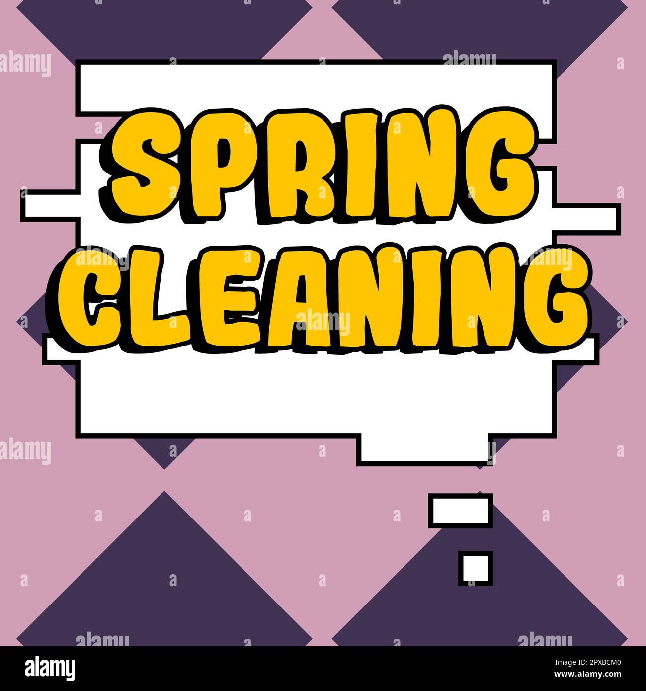 Text caption presenting Spring Cleaning, Word for practice of ...