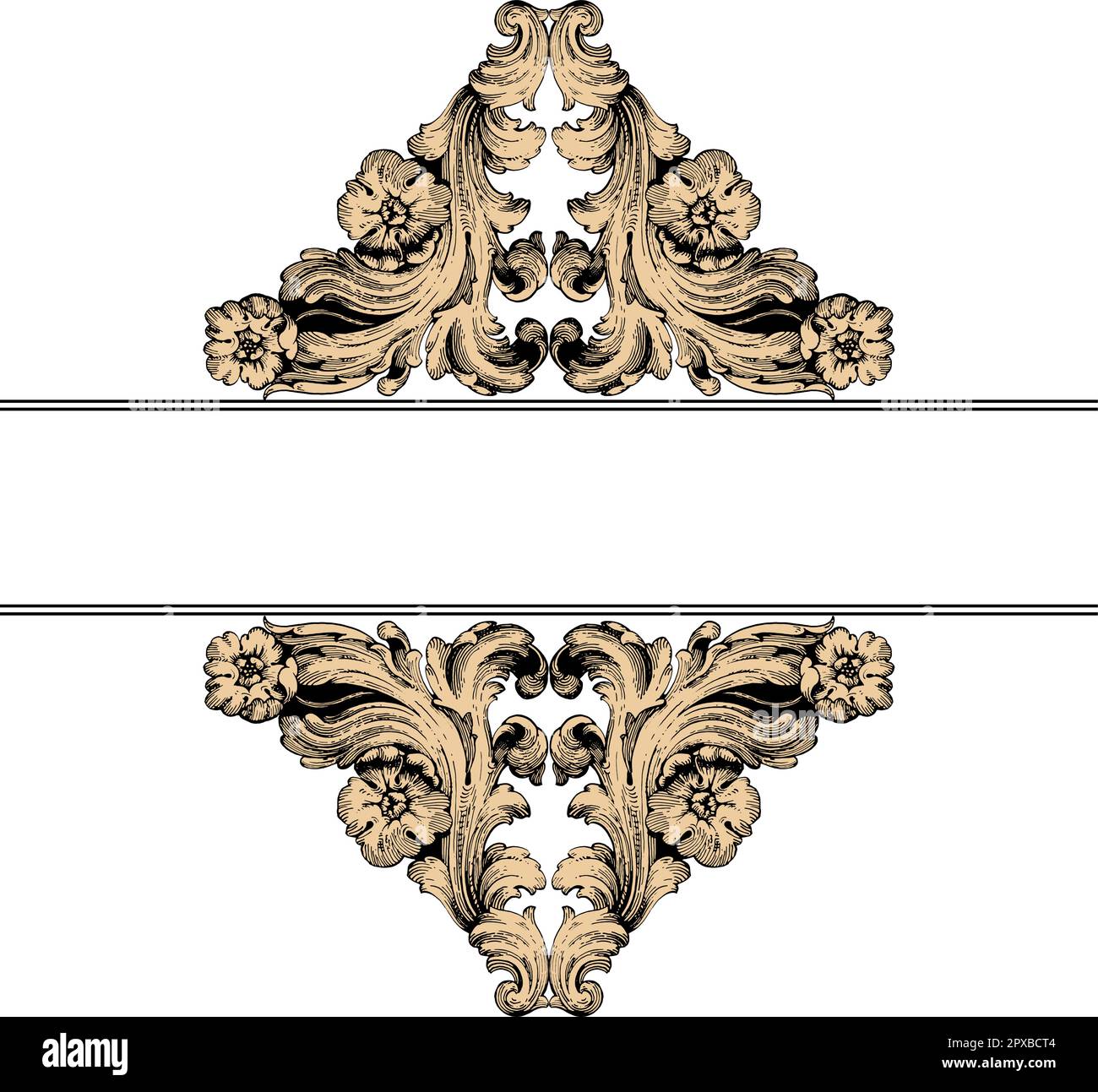 Vector baroque of vintage elements for design. Baroque Scroll as ...