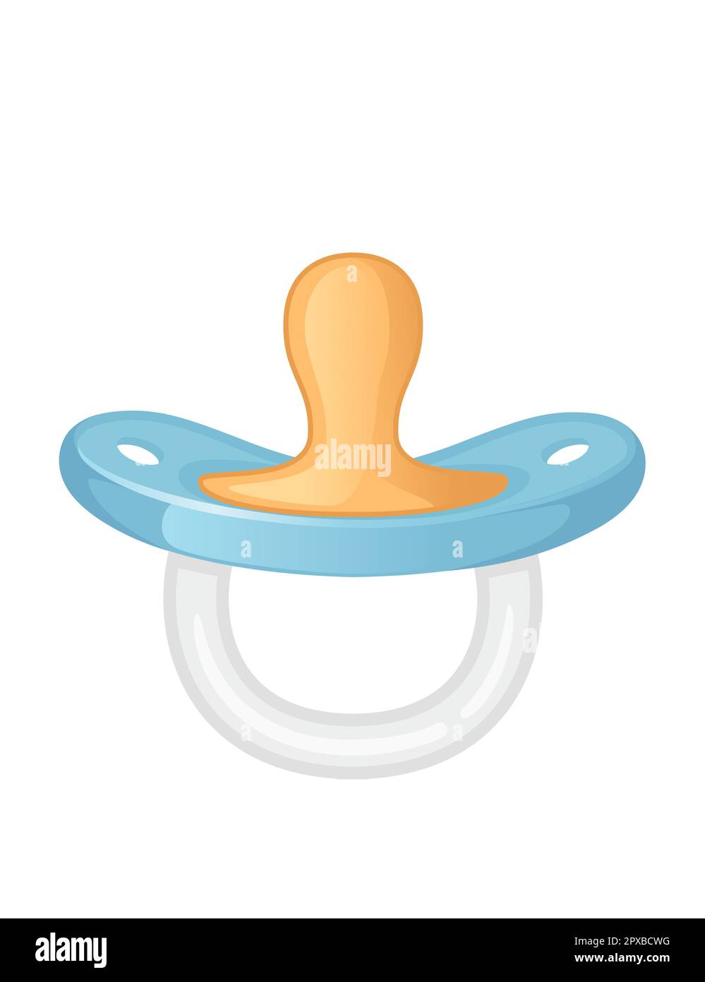 Baby pacifier blue and yellow color non toxic silicone vector ...