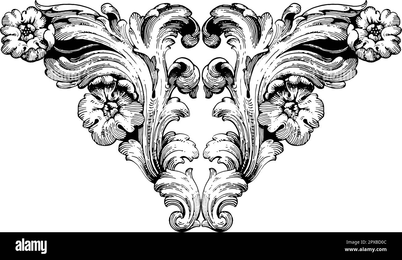 Vector baroque of vintage elements for design. Baroque Scroll as ...