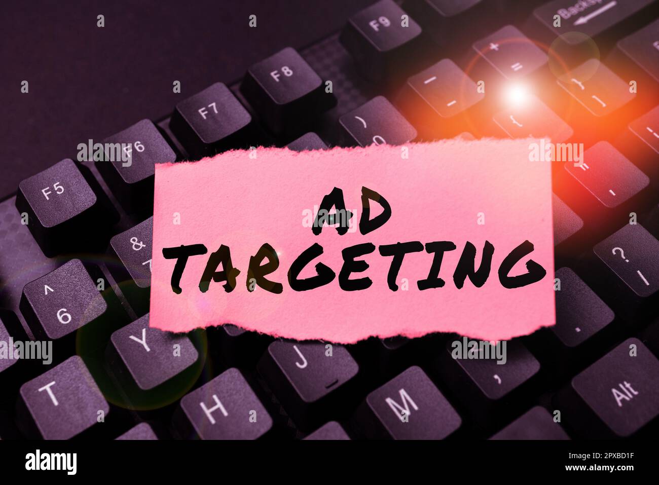 Text sign showing Ad Targeting, Business overview target the most ...
