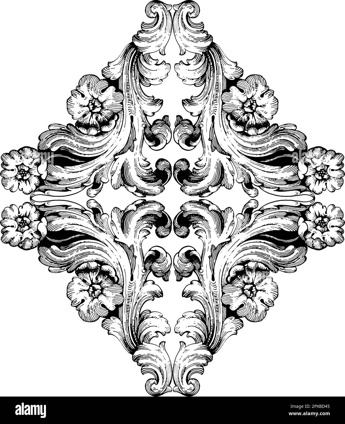 Vector baroque of vintage elements for design. Baroque Scroll as ...