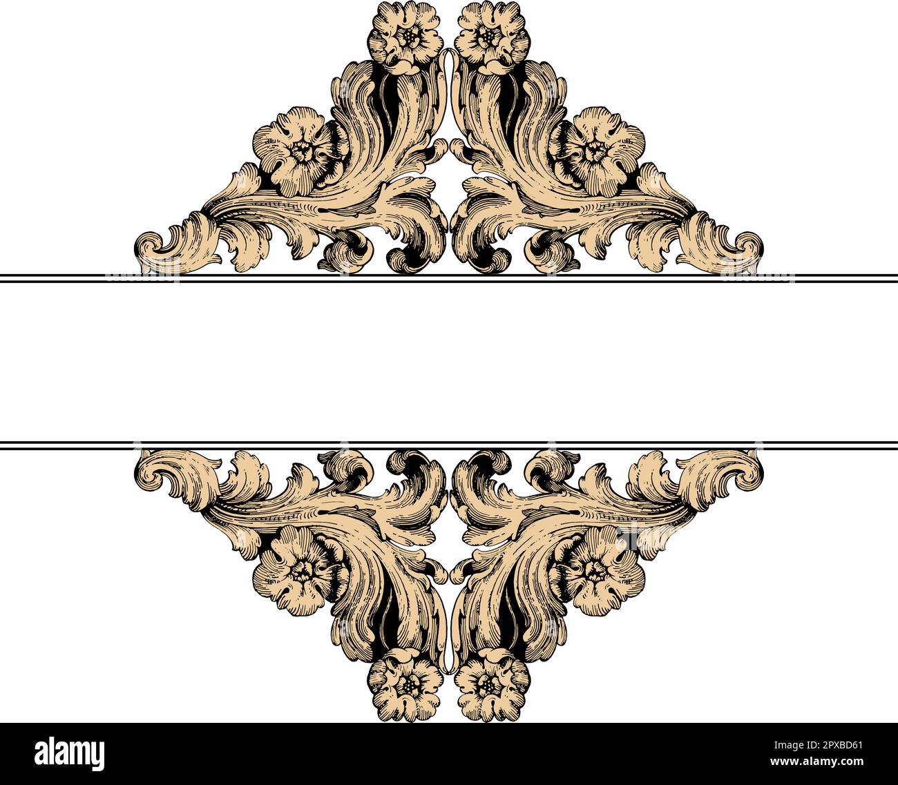 Vector baroque of vintage elements for design. Baroque Scroll as ...