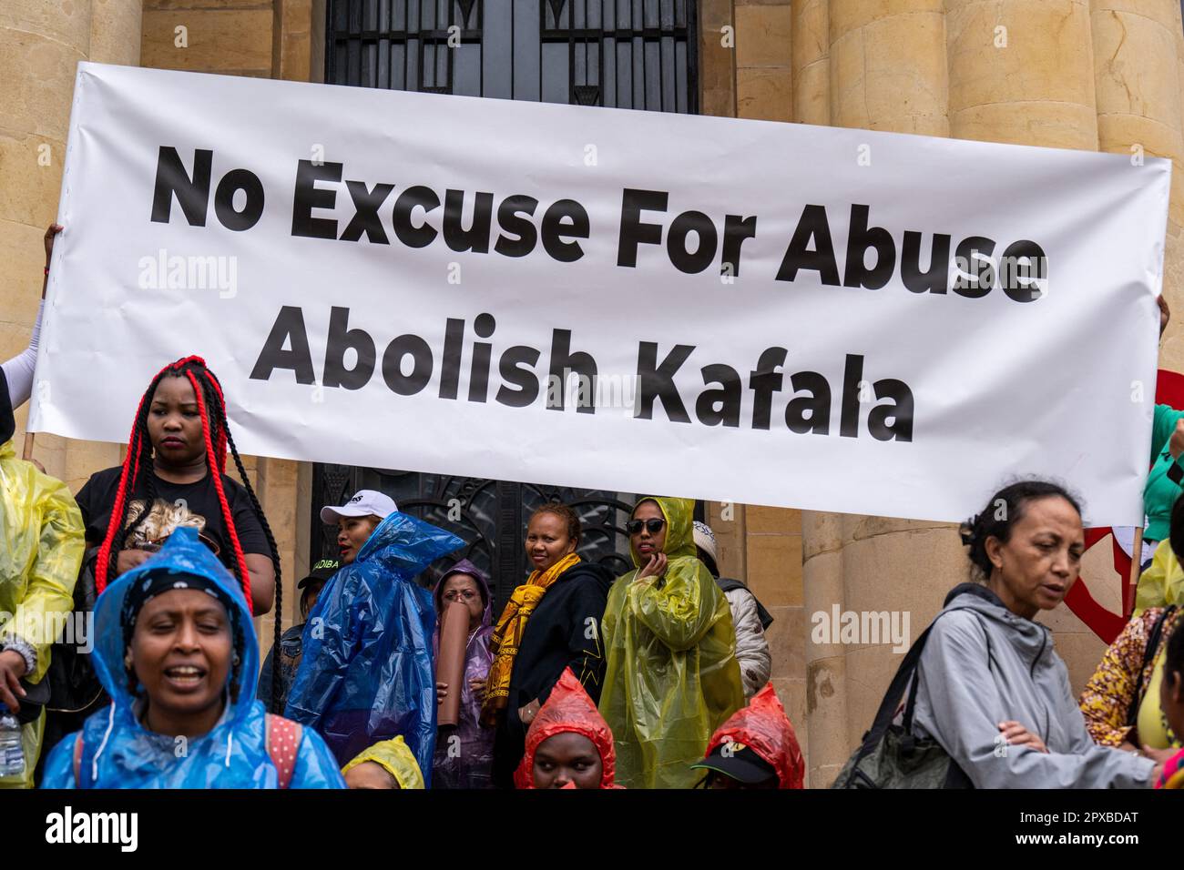 Beirut, Lebanon. 29th Apr, 2023. Domestic workers from different ...