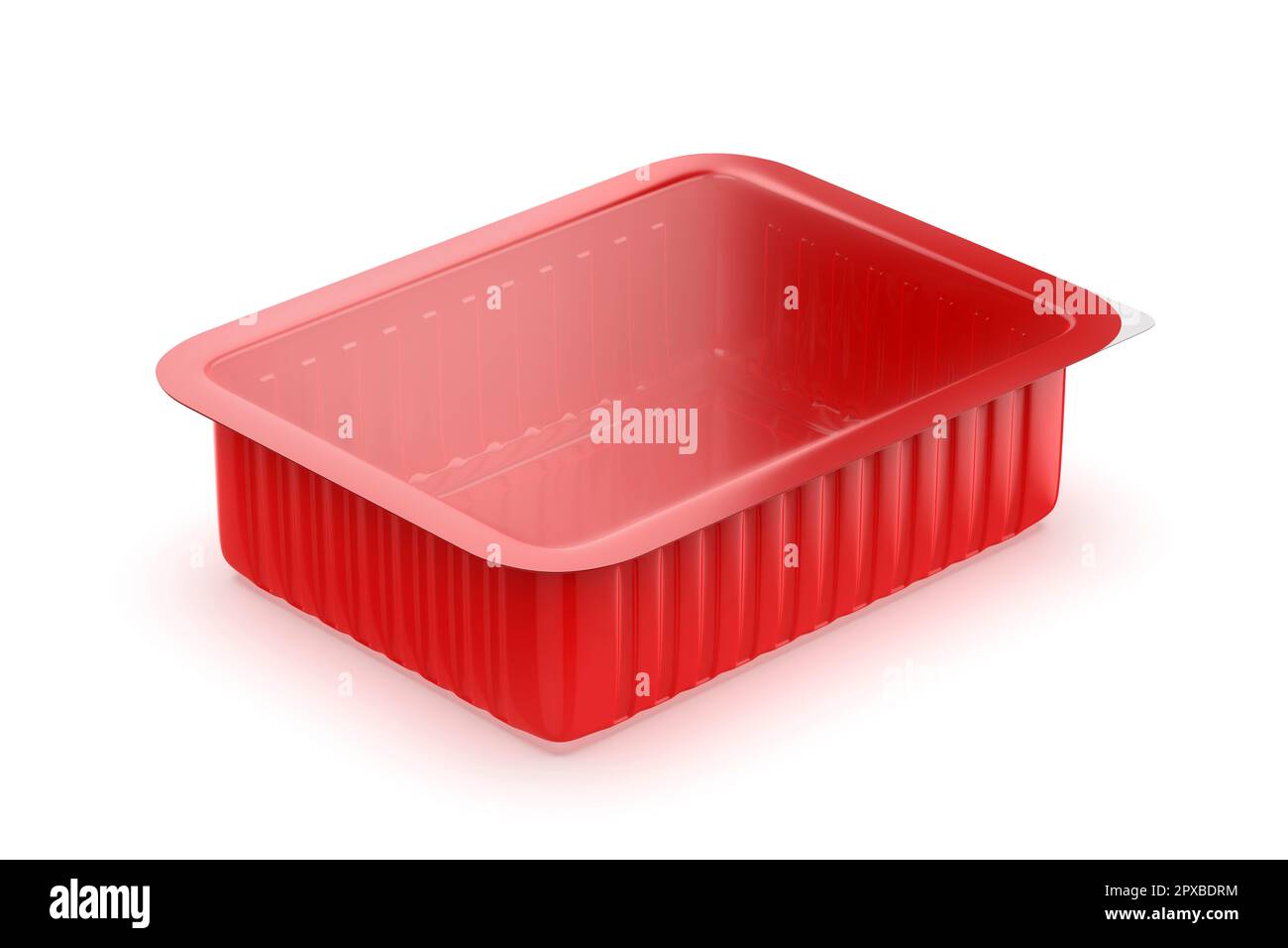 Red plastic container for meat, vegetables, fruits and other products ...