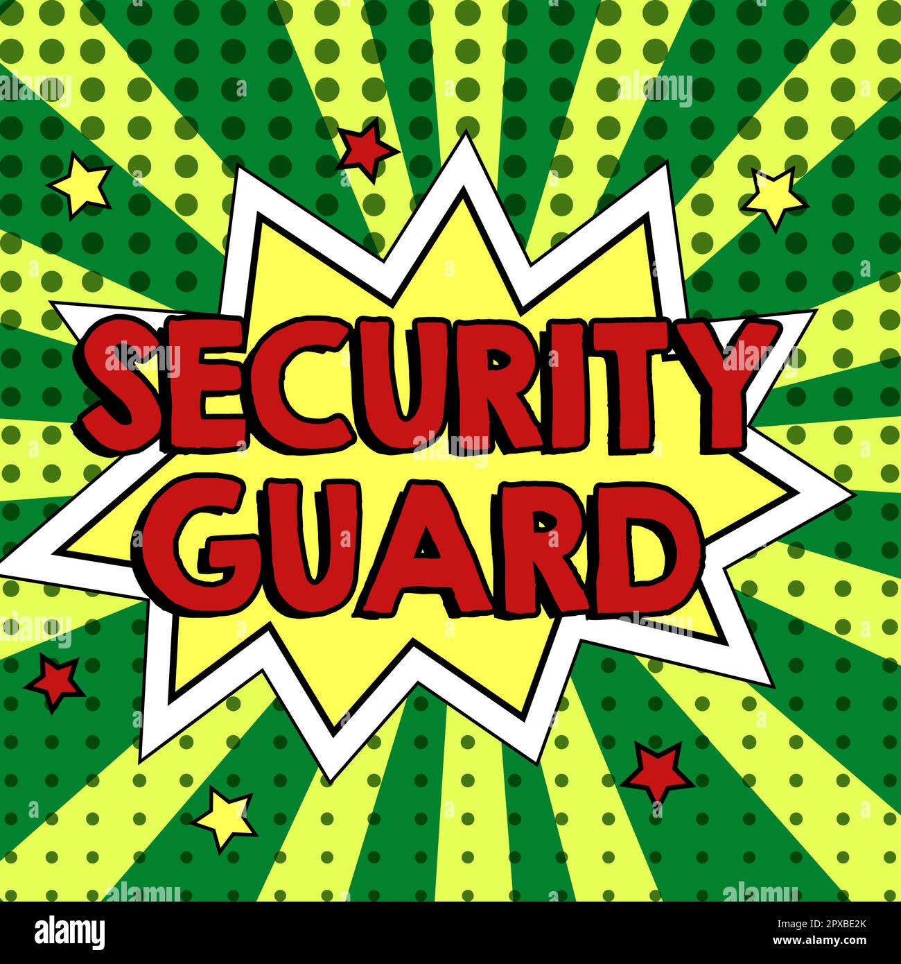 Text caption presenting Security Guard, Concept meaning tools used to ...