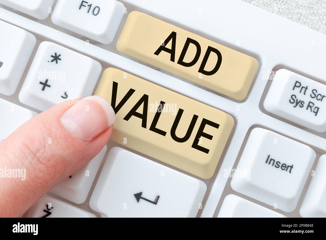 Conceptual caption Add Value, Business approach an improvement or ...