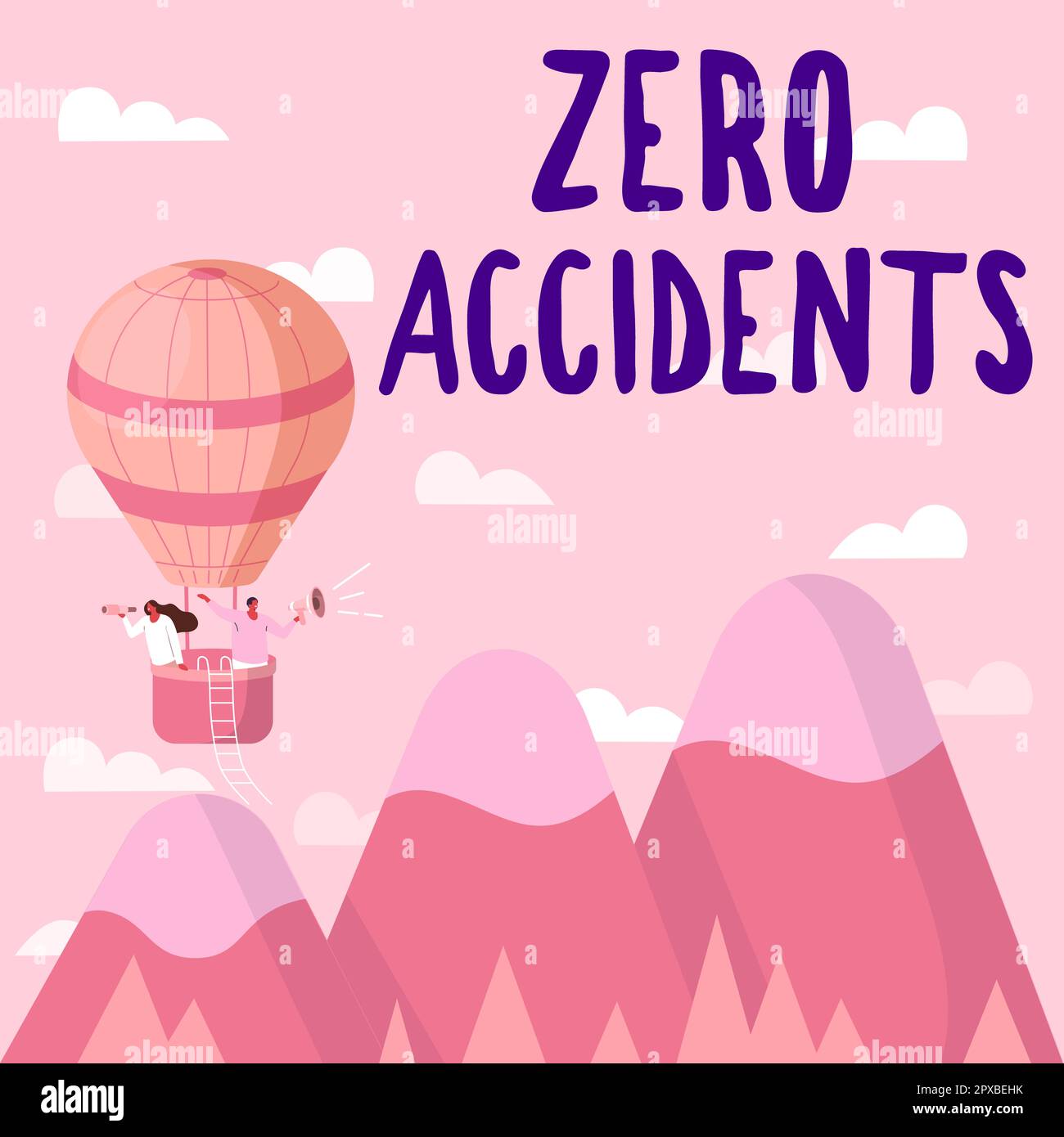 Text caption presenting Zero Accidents, Word Written on important ...