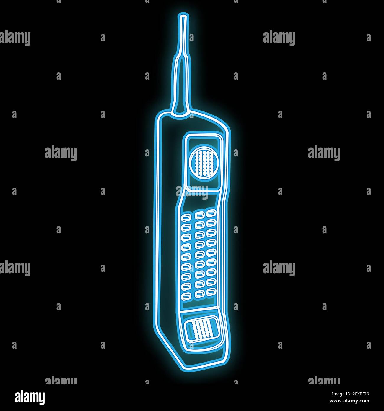 Beautiful abstract neon bright glowing icon, a signboard from an old ...