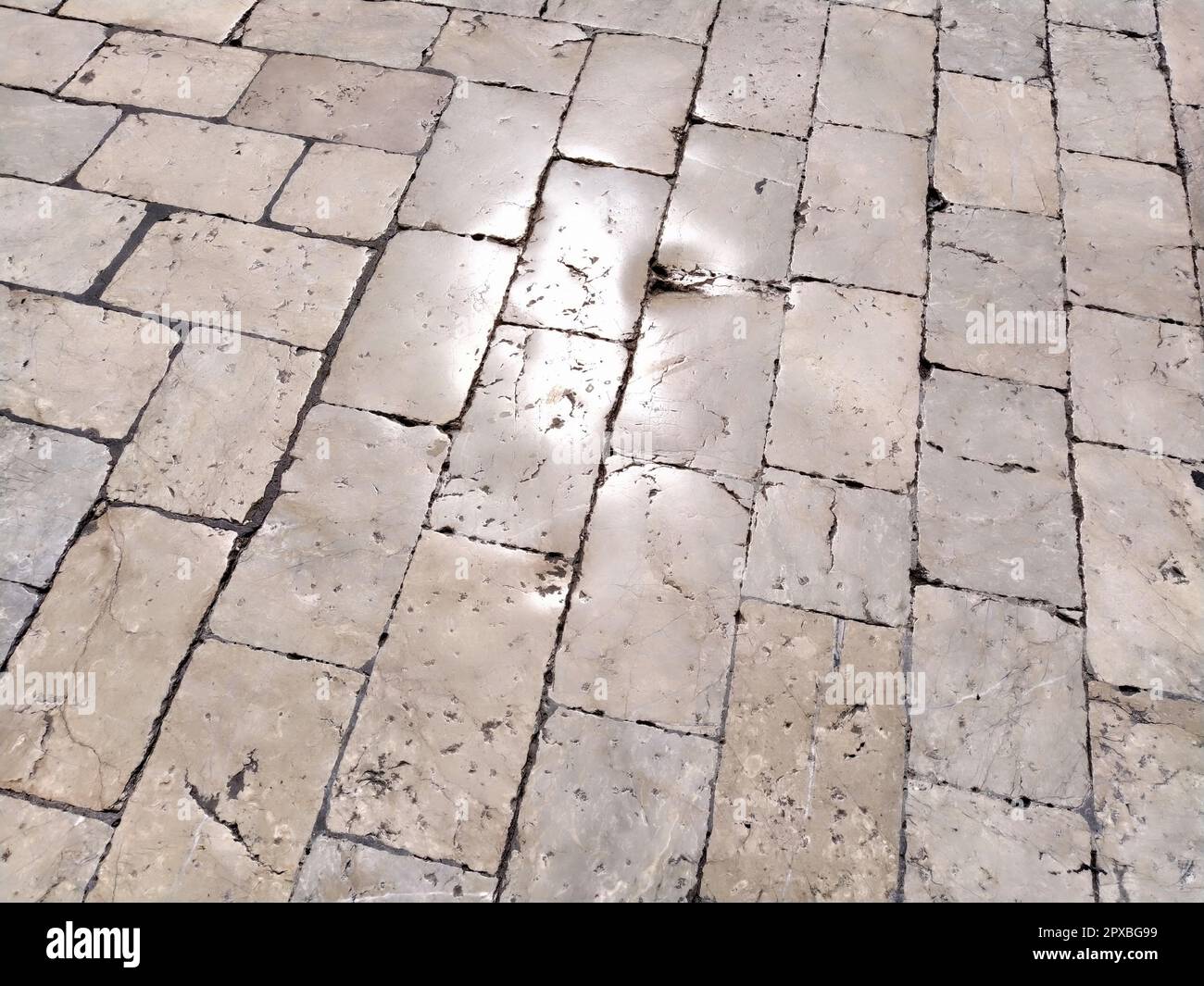 Marble floor on the street, Dubrovnik, Croatia. Antique masonry tiles ...