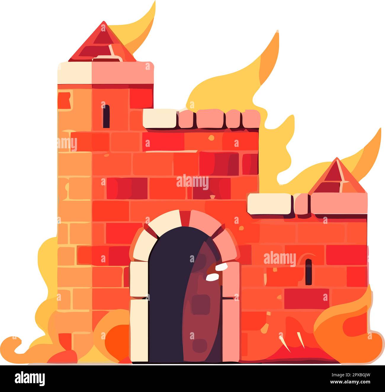 Fantasy castle on fire hi-res stock photography and images - Alamy