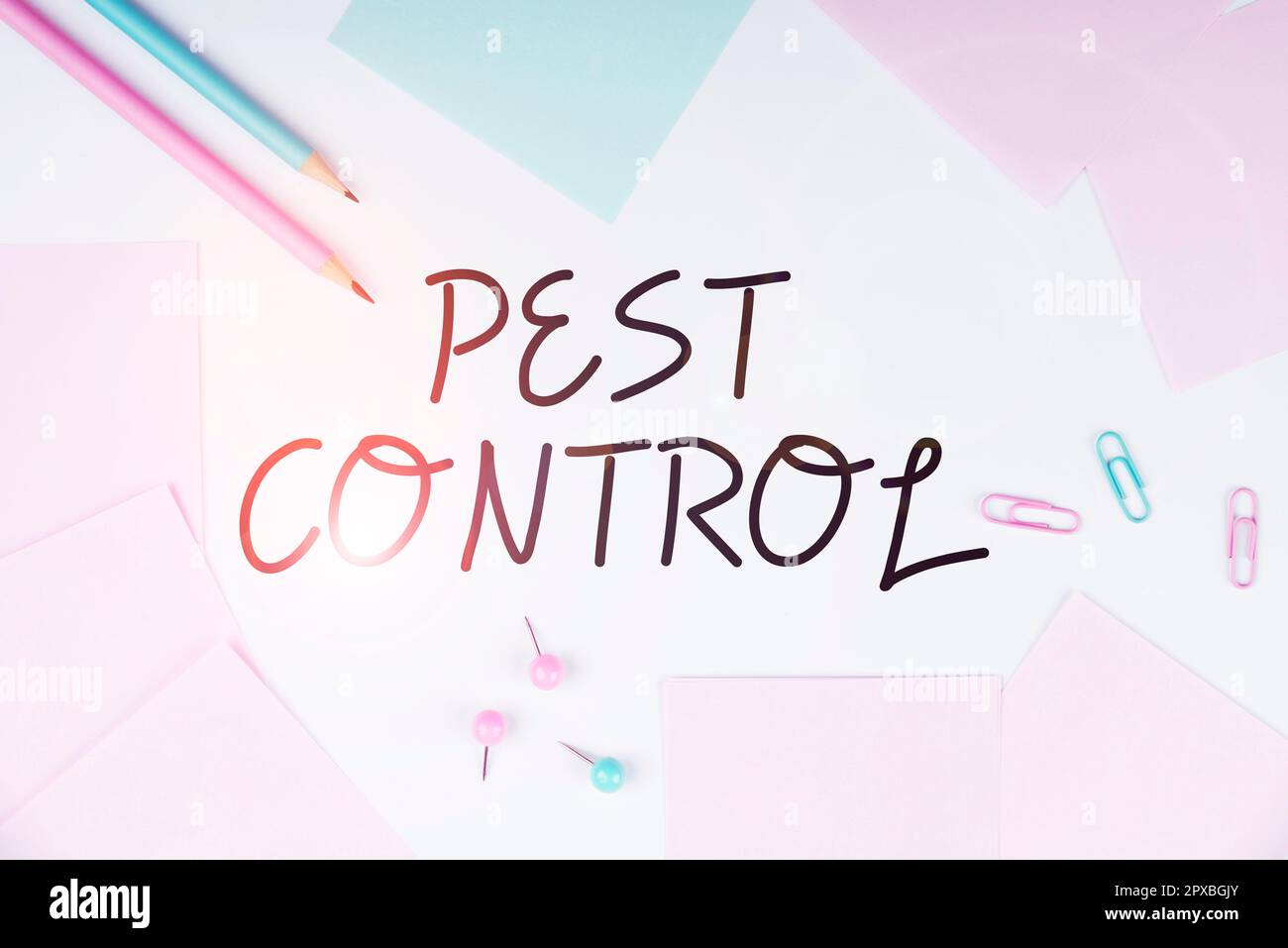 Text sign showing Pest Control, Word for Killing destructive insects ...