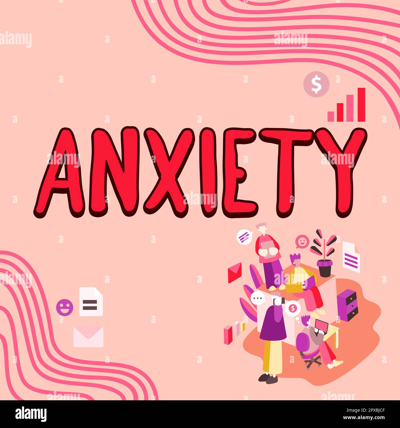 Hand writing sign Anxiety, Concept meaning Excessive uneasiness and ...