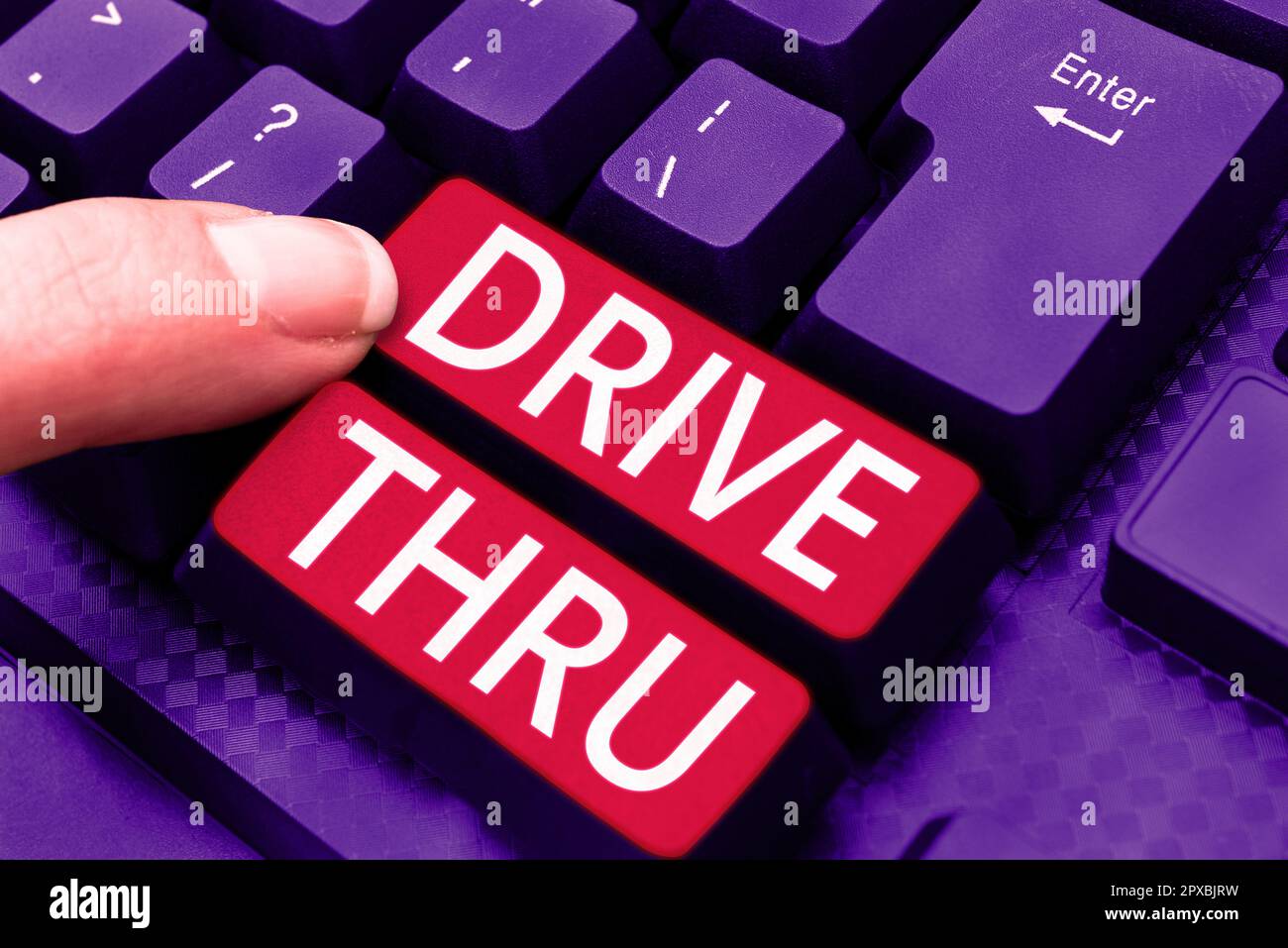 Writing displaying text Drive Thru, Concept meaning place where you can ...