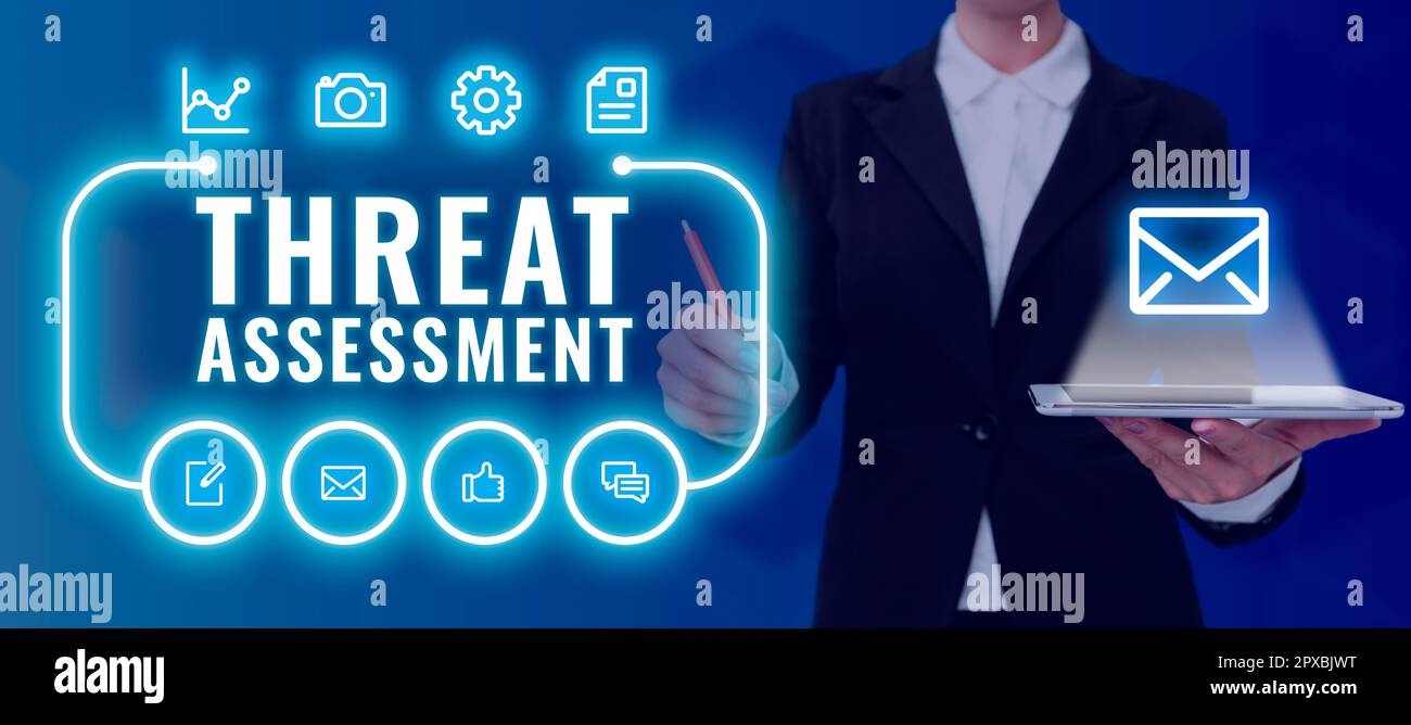 Hand writing sign Threat Assessment, Business approach determining the ...