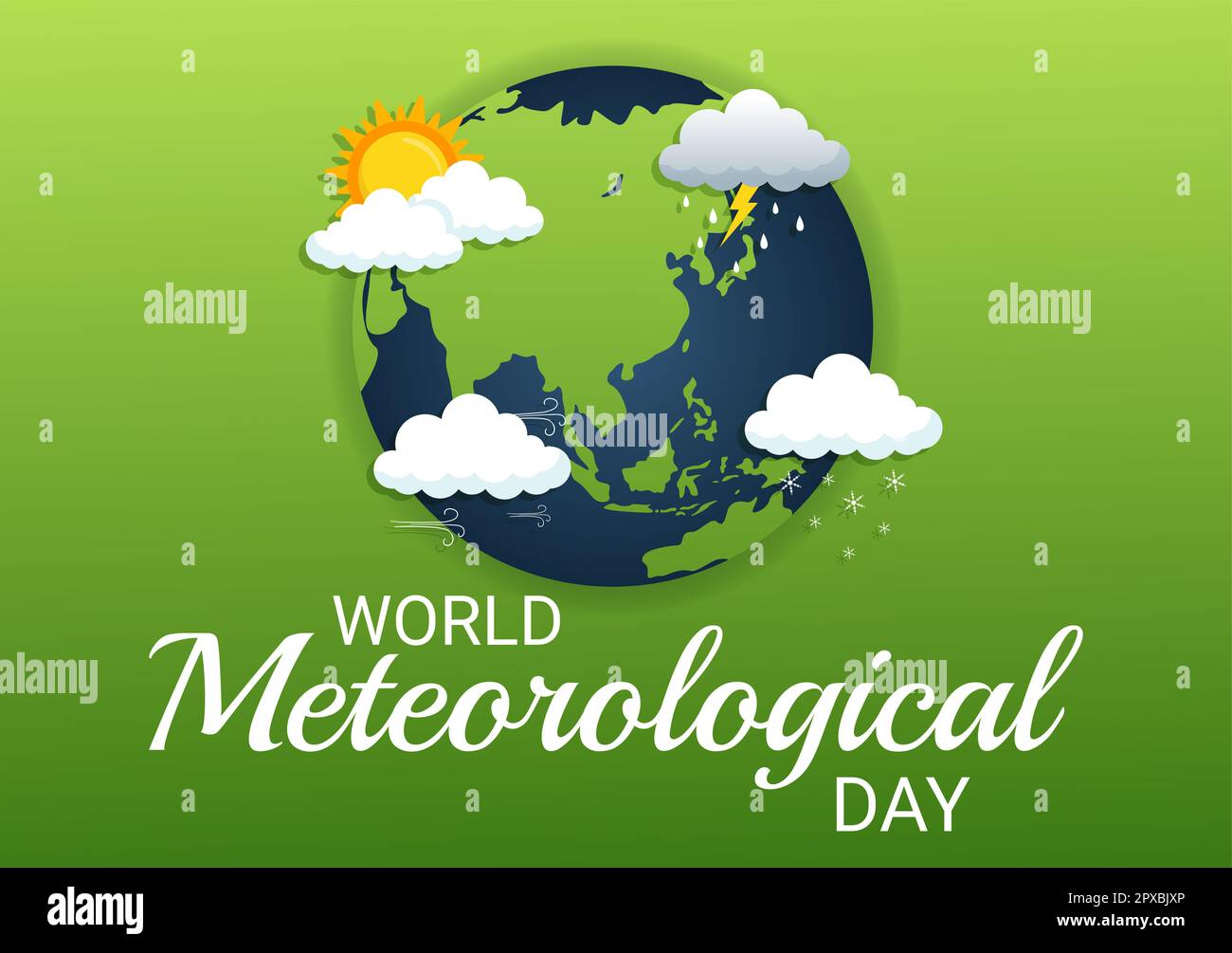World Meteorological Day Illustration with Meteorology Science and ...