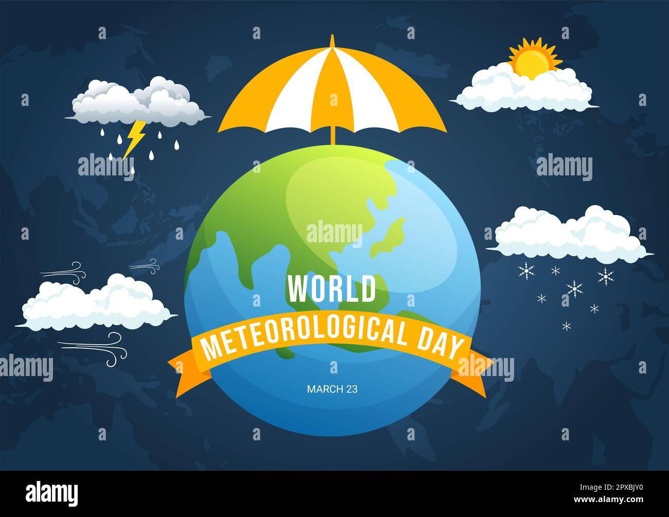 World Meteorological Day Illustration with Meteorology Science and ...