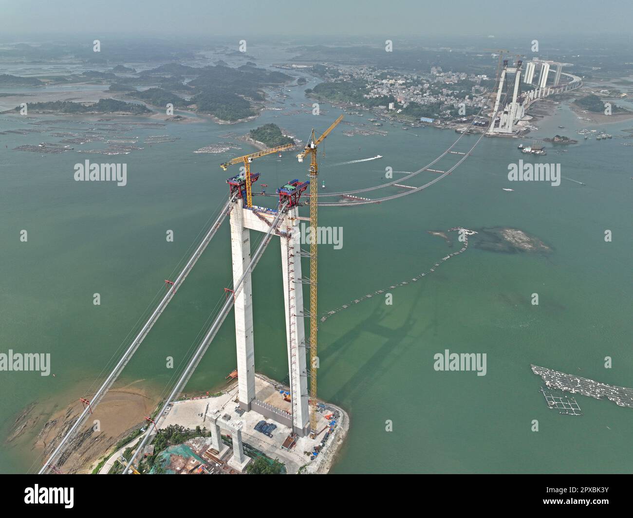 Qinzhou. 1st May, 2023. This aerial photo taken on May 1, 2023 shows ...