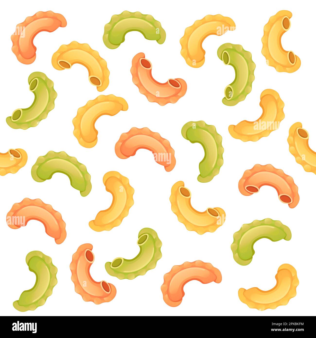 Seamless pattern colored pasta creste di galli cuisine staples vector ...