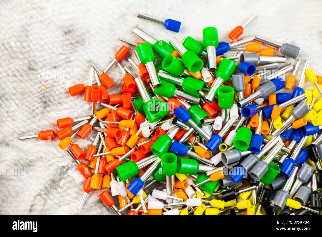 Electric wire connector, colorful set for electric cable pressing Stock ...